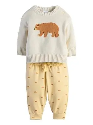 Nordstrom Cozy Icon Sweater And Joggers Set - Beige Heather- Tan Bears