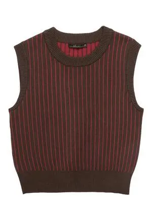 Deluc Striped Sweater Vest - Cacao With Malbec