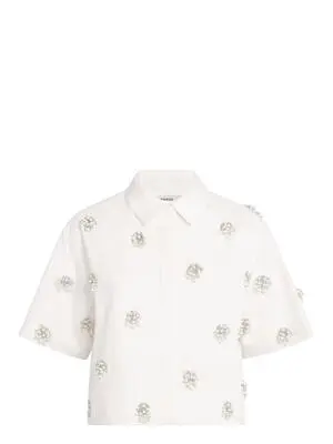 Simkhai Cotton Embellished Cosmo Shirt - White
