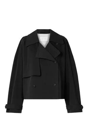 Proenza Schouler White Label Yasmin Cropped Cotton-twill Trench Coat - Black