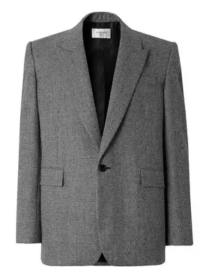 Saint Laurent Prince Of Wales Checked Wool Blazer - Gray