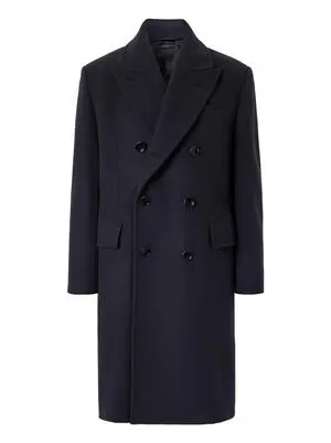 TOM FORD Double-breasted Wool Overcoat - Blue