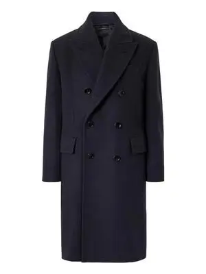 TOM FORD Double-breasted Wool Overcoat - Blue