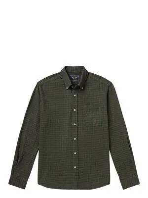 Portuguese Flannel Lago Button-down Collar Checked Cotton-flannel Shirt - Green