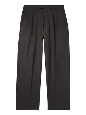 MFPEN Classic Wide-leg Pleated Trousers - Brown