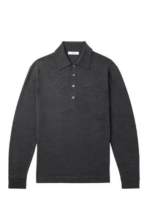 Mr P. Merino Wool Polo Shirt - Gray
