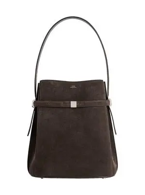 TOTEME Belted Suede Bucket Bag - Brown