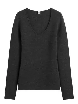 TOTEME Compact Knit Top - Charcoal Melange