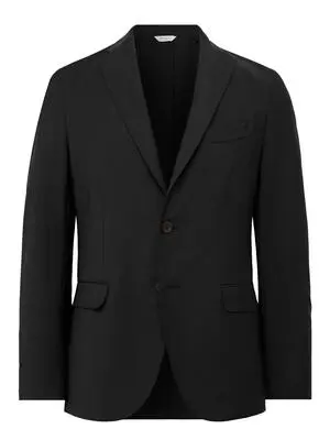 Boglioli K-jacket Unstructured Wool-blend Crepe Suit Jacket - Black