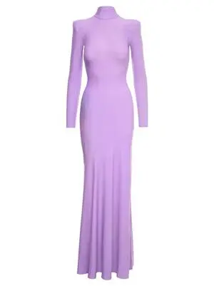 V:PM ATELIER High-neck Flared Dress - Purple