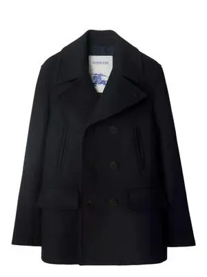 Burberry Wool Pea Coat - Blue