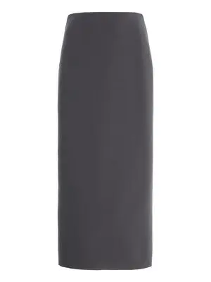 BIRROT Crepe Maxi Skirt - Silver