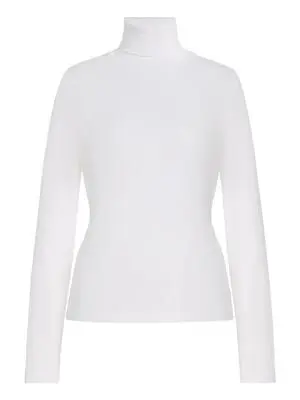 FLORE FLORE Dinah Cotton Turtleneck Top - White