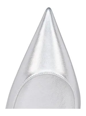 CHRISTIAN LOUBOUTIN 100mm Miss Z Metallic Leather Pumps - Silver