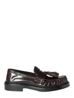 Miu Miu Tassel Leather Loafers - Brown