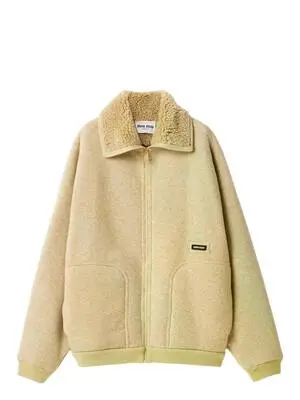 Miu Miu Zip-up Shearling Jacket - Neutrals
