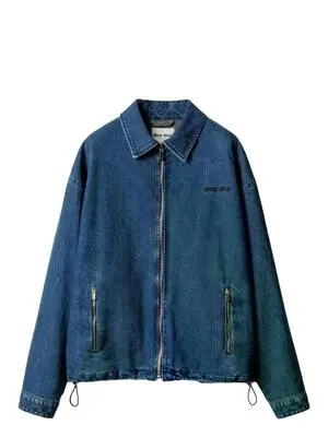 Miu Miu Cashmere Denim Blouson Jacket - Blue