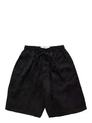 SONG FOR THE MUTE Floral-pattern Elasticated Shorts - Black