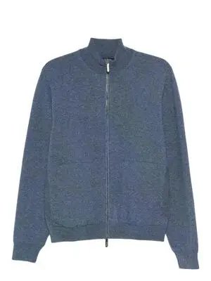 DRUMOHR Zip-neck Cashmere Jacket - Blue