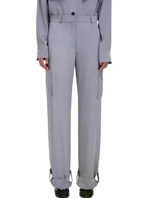 FERRAGAMO Cargo Pocket Cuffed Trousers - Grey