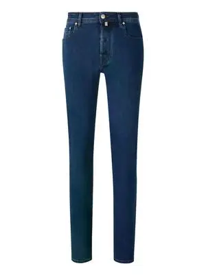 Jacob Cohen Denim Jeans With Logo Patch - Blue