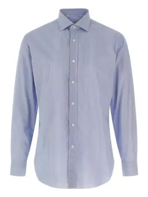 Brioni Striped Cotton Shirt - Blue