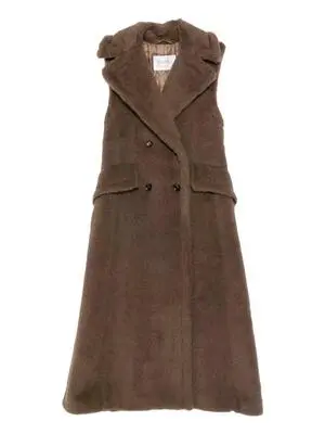 Max Mara Boario Double-breasted Sleeveless Coat - Brown