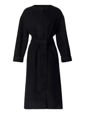 Fabiana Filippi Belted Wool Coat - Blue