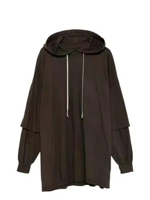 Rick Owens Double-layer Hoodie - Brown