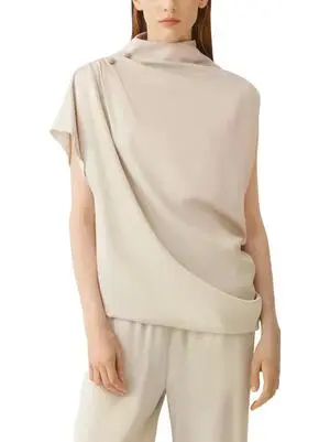 Fabiana Filippi Draped Mock-neck Top - Neutrals