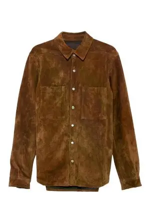 Rick Owens Suede Shirt Jacket - Brown