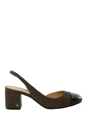 Michael Kors 57mm Monogram Slingback Pumps - Brown