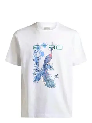 Etro Peacock Floral Print T-shirt - White