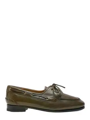 Bally Pathy Leather Loafers - Green