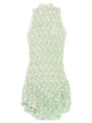 ROBERTA EINER Floral Lace Mini Dress - Green