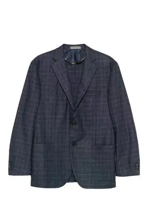 Corneliani Checked Two-button Blazer - Blue