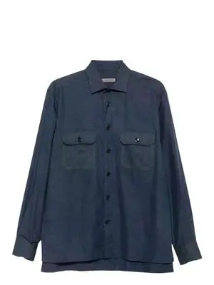 Corneliani Long-sleeved Pocket Shirt - Blue