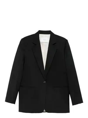 TELA Single-breasted Notched-lapel Blazer - Black