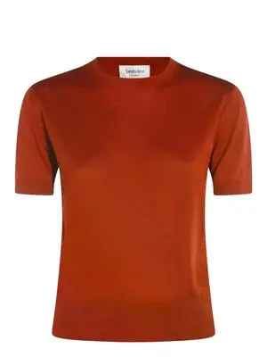 Saint Laurent Short-sleeve Crew-neck Sweater - Orange