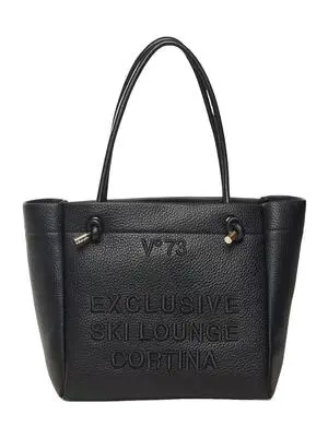 V°73 Embroidered Cortina Tote Bag - Black