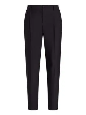 Dolce & Gabbana Silk And Gabardine Trousers - Blue