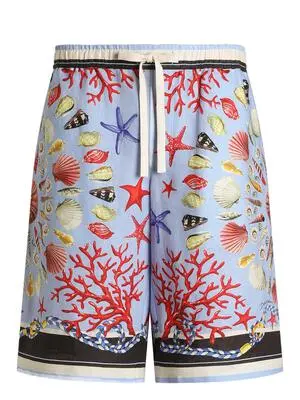 Dolce & Gabbana Shell-print Linen Canvas Trousers - Multicolor