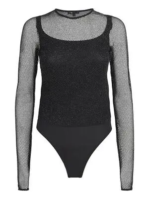 Maje Diamanté Bodysuit - Black
