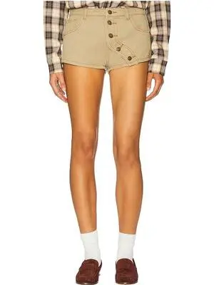 Lioness Sundrenched Taupe Denim Shorts - Stone