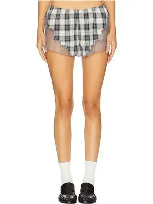 Lioness Paradise Mini Short - Navy Plaid