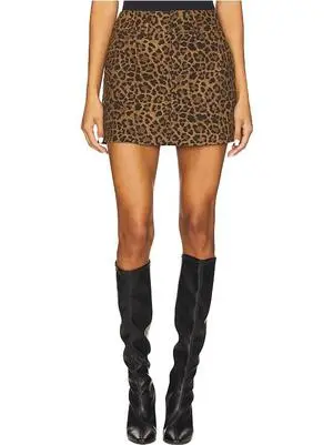 Astr The Label Kairos Skirt - Brown Cheetah Print