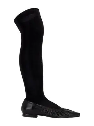 NORA LOZZA Over The Knee Ballerina Boots - Black