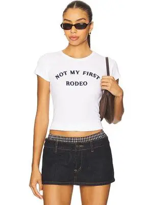 DEPARTURE Not My First Rodeo Baby Tee - White