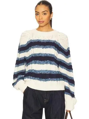 FREE PEOPLE Frankie Cable Striped Pullover