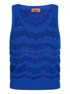 Missoni Crochet-knit Tank - Cobalt Blue